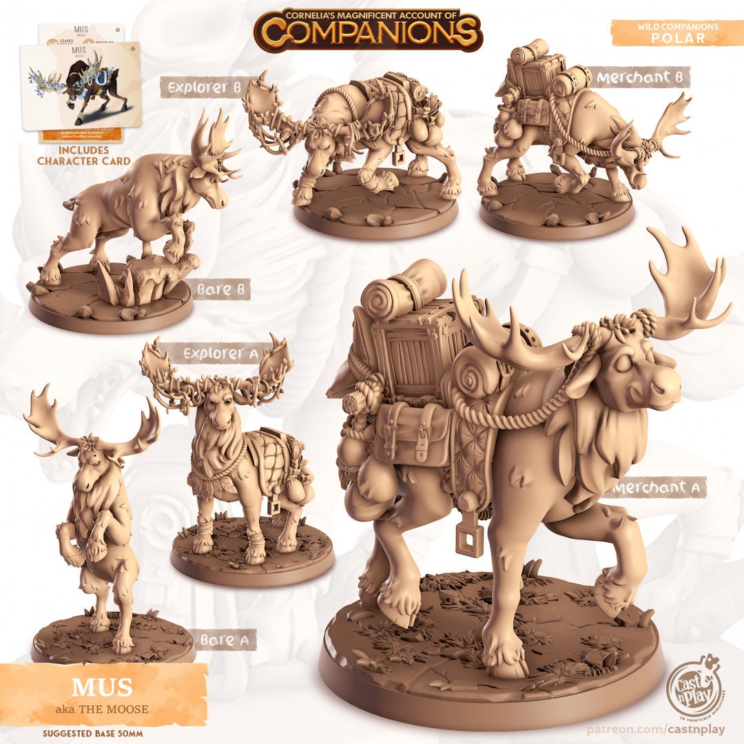 Moose Companion | RPG Miniature for Dungeons and Dragons|pathfinder ...
