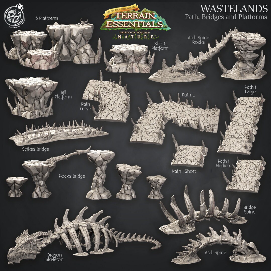 Wastelands Path, Bridges and Platforms | RPG Miniature for Dungeons and Dragons|pathfinder ...