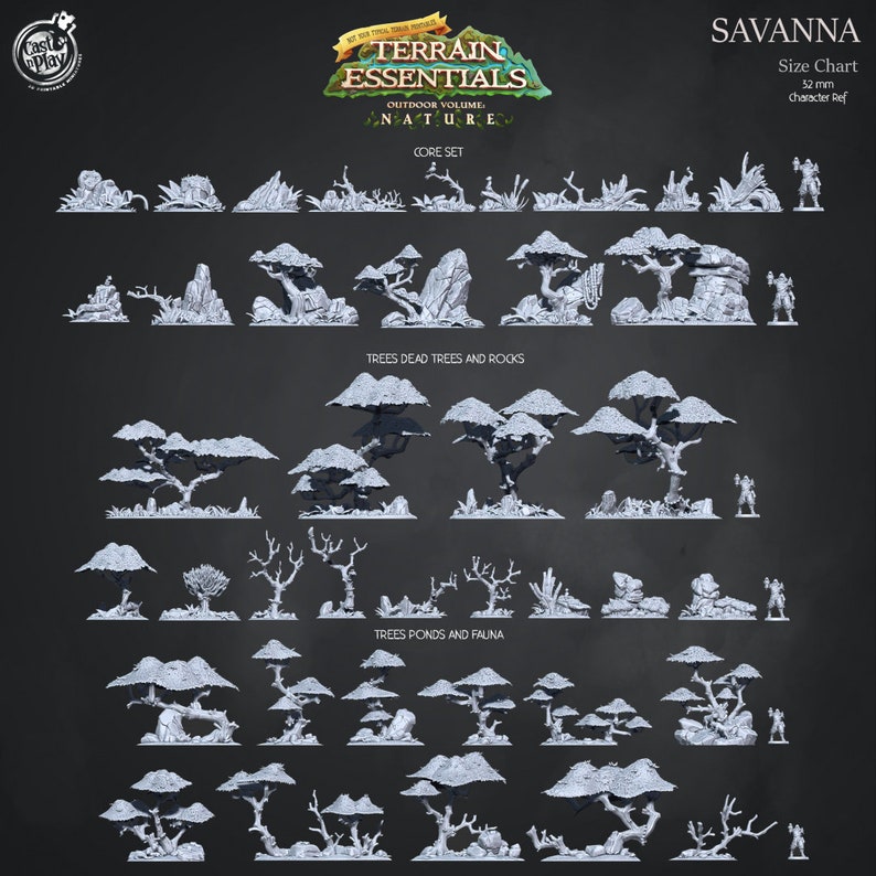Savanna Trees RPG Miniature for Dungeons and - Etsy