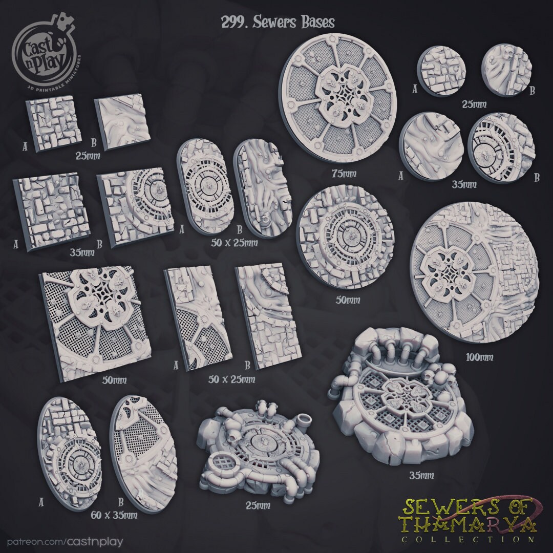 Sewer Bases Custom Miniature Bases for Dungeons and ...