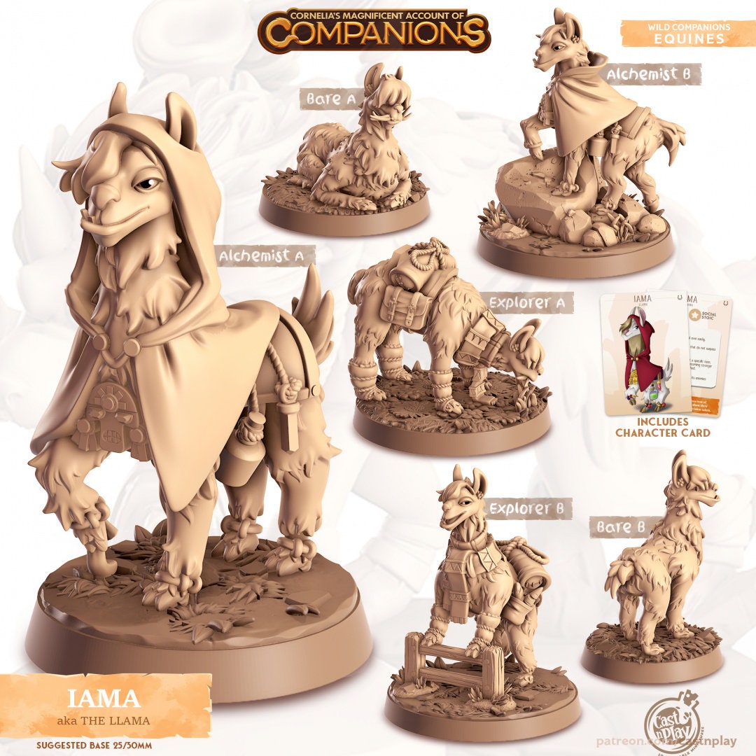 Llama Companion RPG Miniature for Dungeons and ...