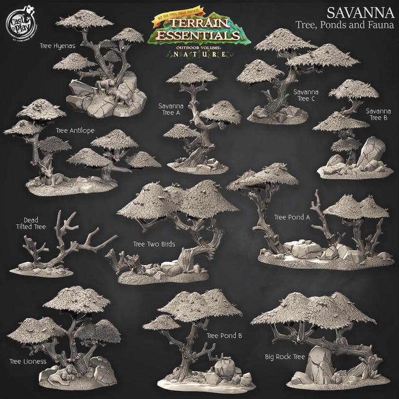 Savanna Trees RPG Miniature for Dungeons and - Etsy