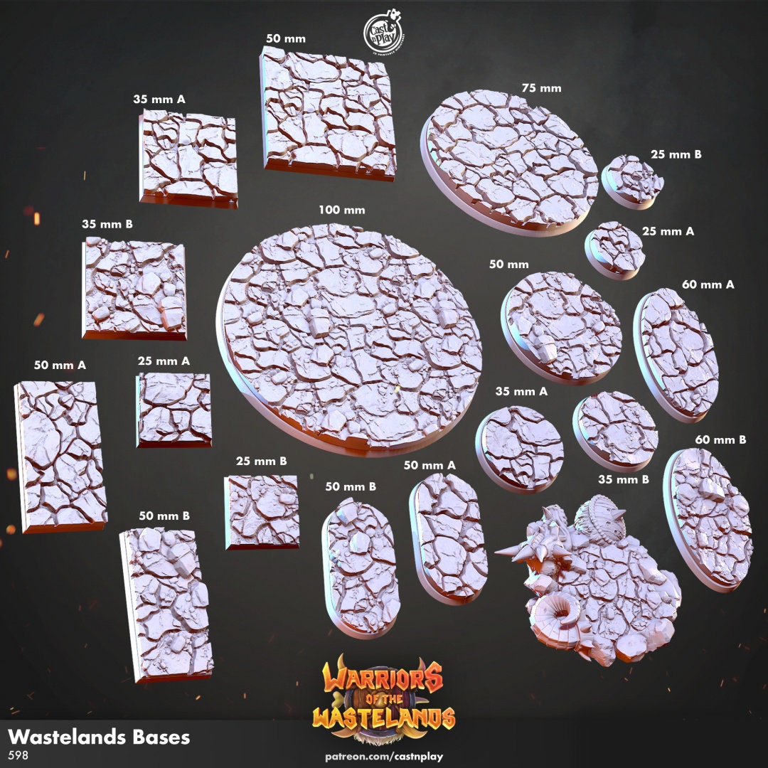 Wasteland Bases Custom Miniature Bases for Dungeons and - Etsy Wasteland Bases Custom Miniature Bases for Dungeons and - Etsy