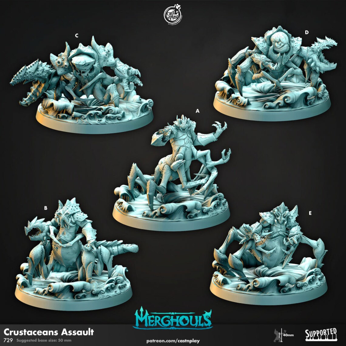 Crustaceans Assault Miniature: D&D, Pathfinder, Tabletop Wargaming ...