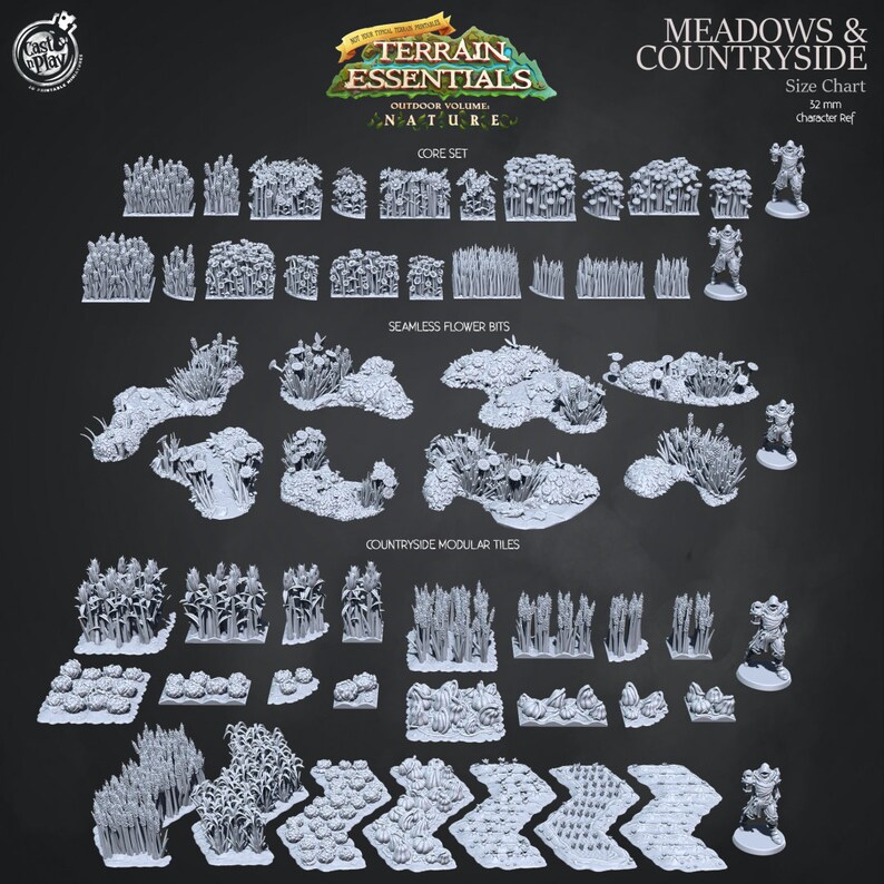 Countryside Modular Tiles RPG Miniature for Dungeons and - Etsy
