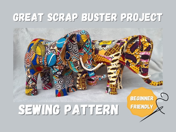 Scrappy Patchwork Elephant Sewing Pattern and Instructions - Etsy