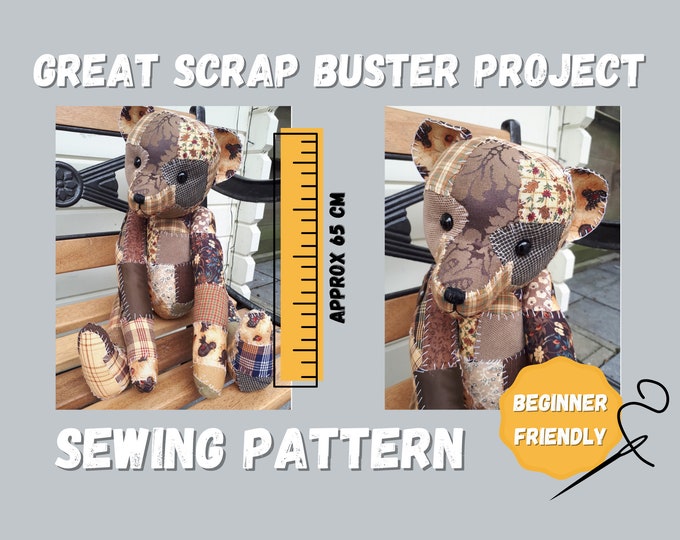 Fernando the DIY Scrappy Mouse Pattern, Scrappy Animal, Stuffed Animal ...