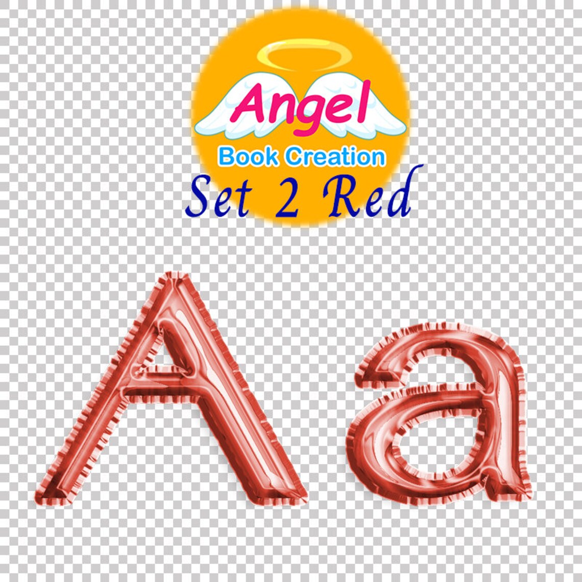 Red Foil Balloon Alphabet & Special Character Clip Art. Digital File ...