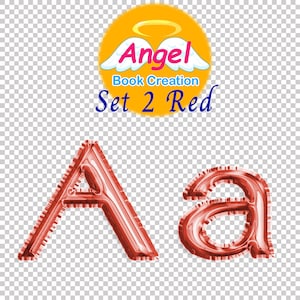 Red Foil Balloon Alphabet & Special Character Clip Art. Digital File ...