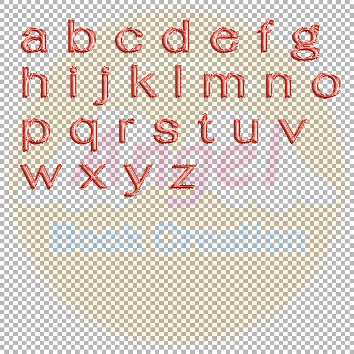 Red Foil Balloon Alphabet & Special Character Clip Art. Digital File ...