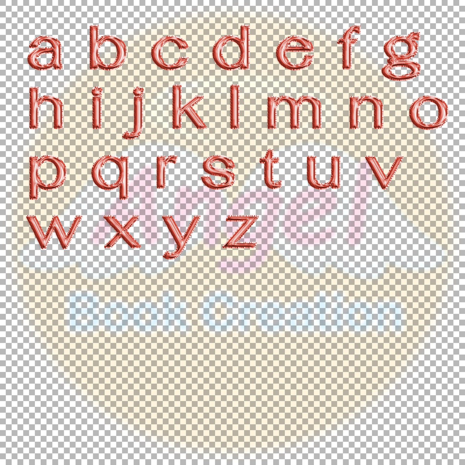 Red Foil Balloon Alphabet & Special Character Clip Art. Digital File ...