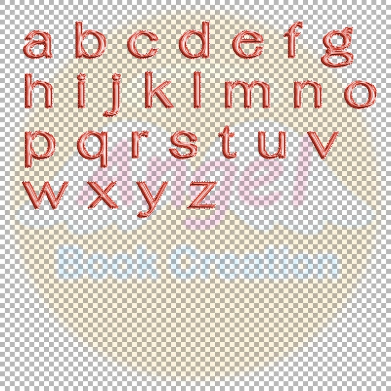 Red Foil Balloon Alphabet & Special Character Clip Art. Digital File ...