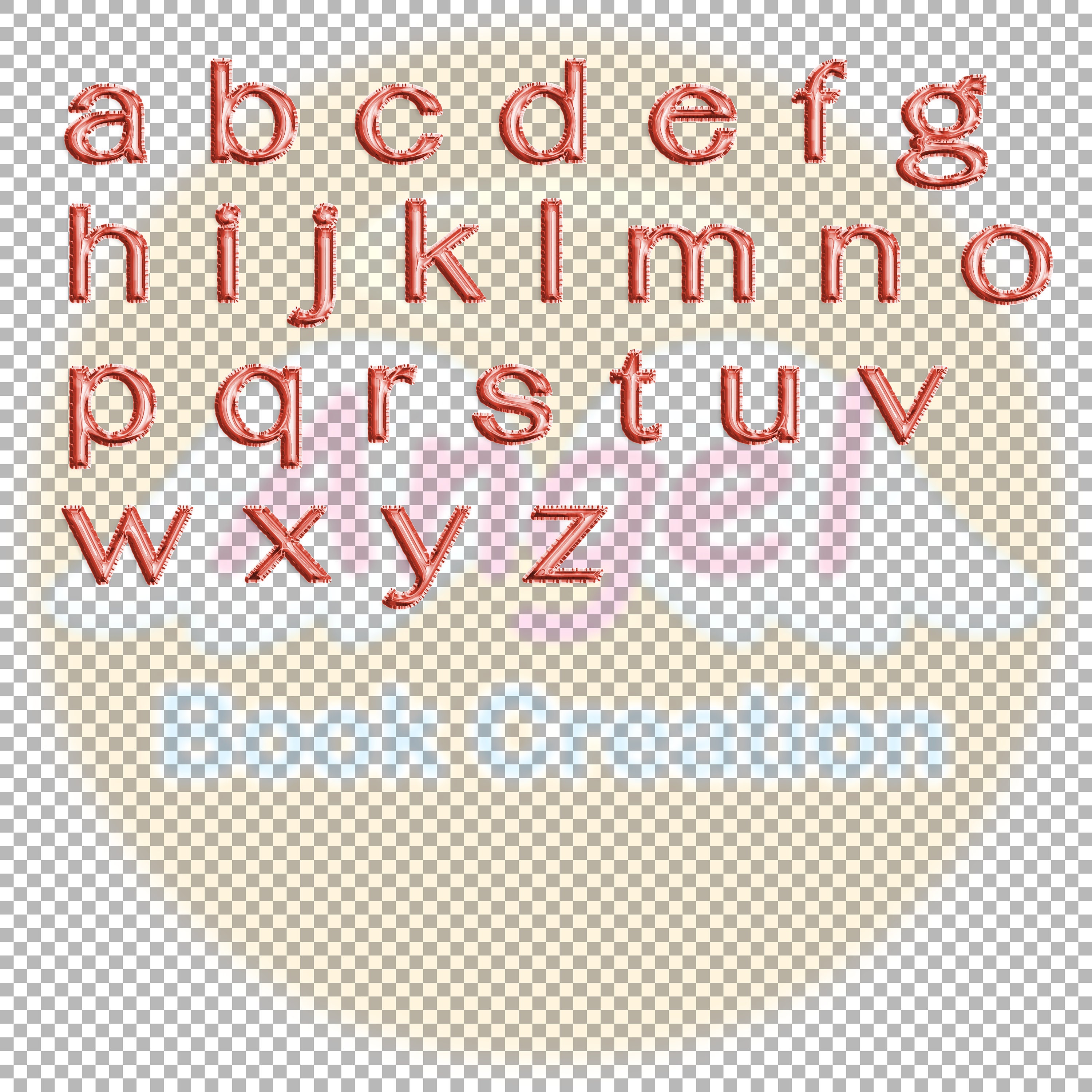 Red Foil Balloon Alphabet & Special Character Clip Art. Digital File ...