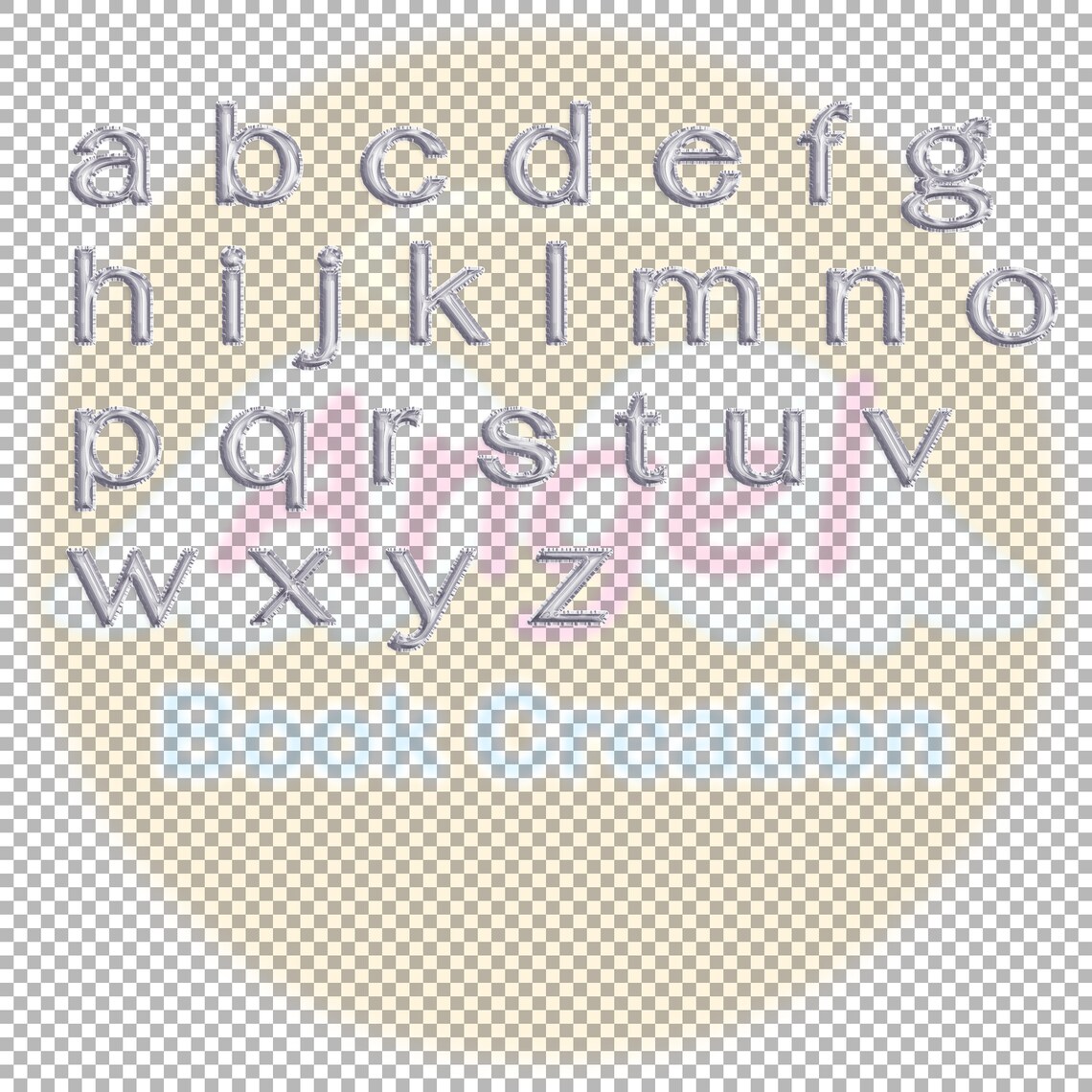 Silver Foil Balloon Alphabet & Special Character Clip Art. Digital File ...