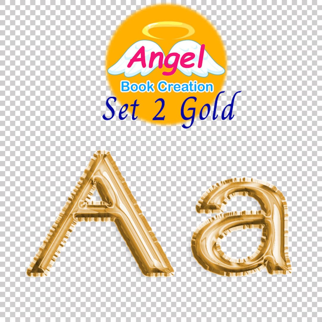 Gold Foil Balloon Alphabet & Special Character Clip Art. Digital File ...