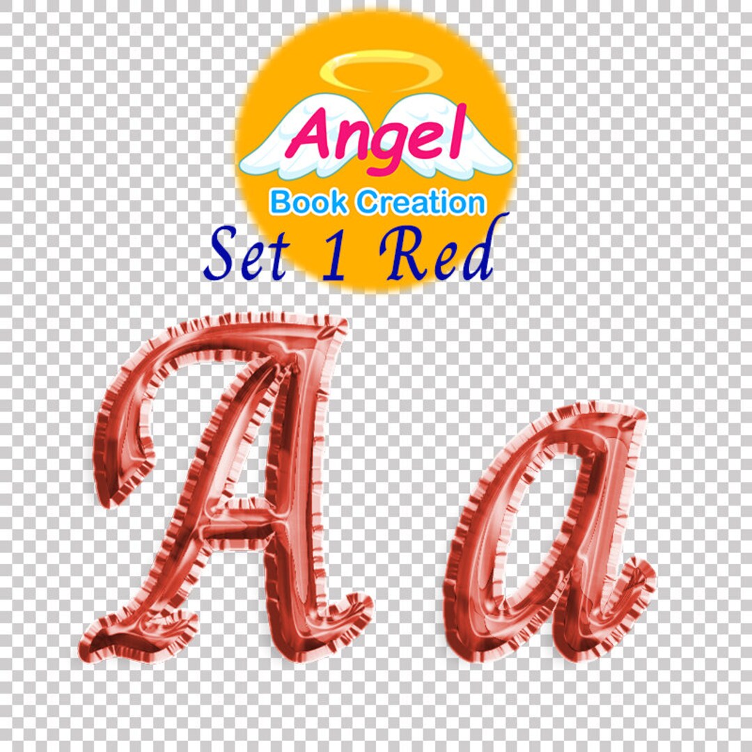 Red Foil Balloon Alphabet & Special Character Clip Art. Digital File ...