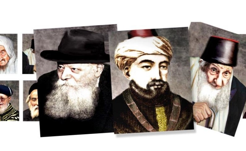 Rabbi Cards (9 Cards) Collection of Famous Jewish Rabbis Tzadik Torah ...