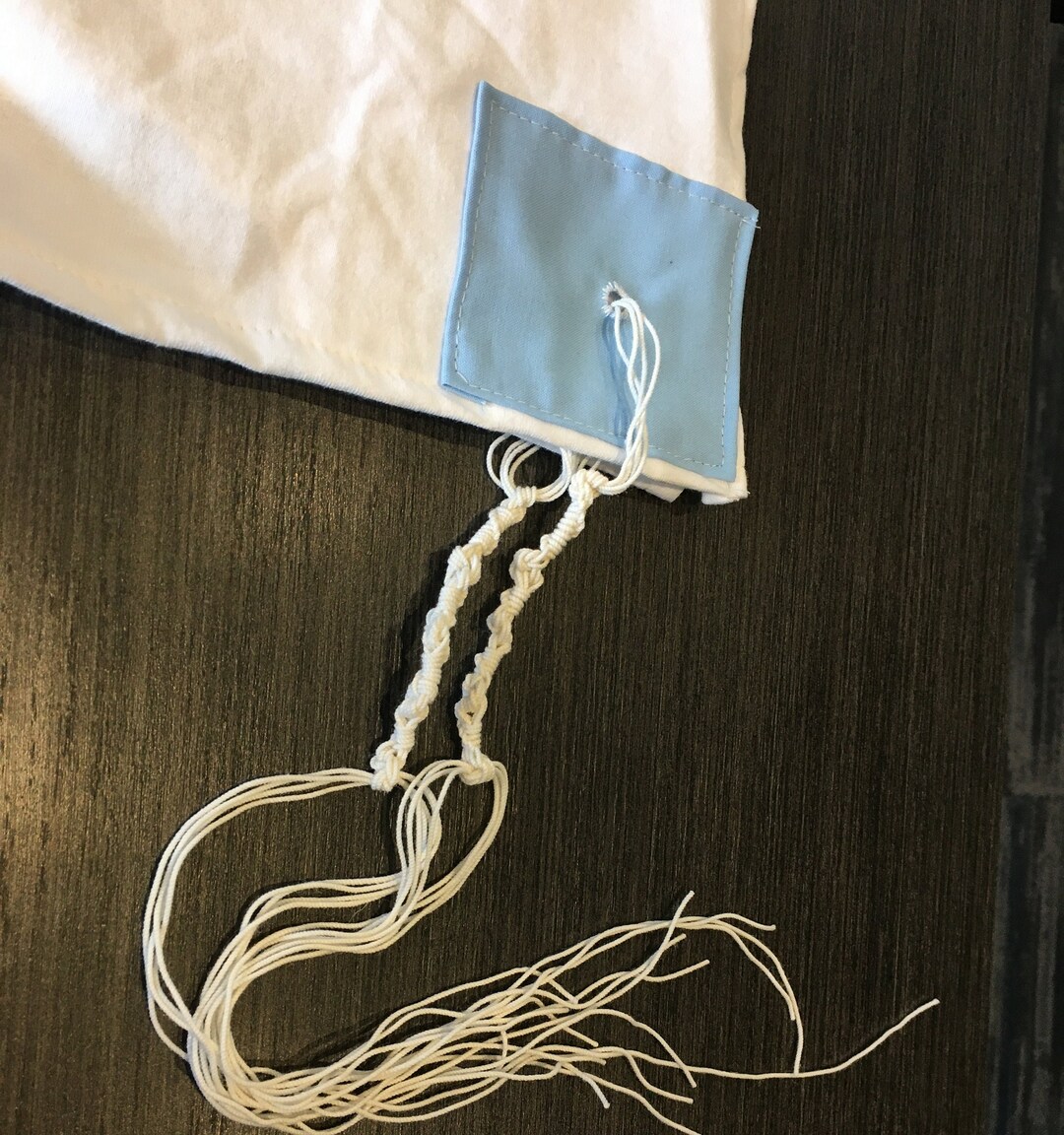Kosher Tzitzit Tuckable Medium Size Tzitzis, V-neck 100% Cotton Garment ...