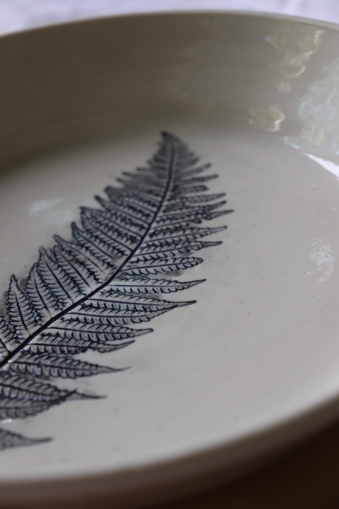 Ceramic Plates - Fern Print - Fern Leaves - Fern Print Plate ...