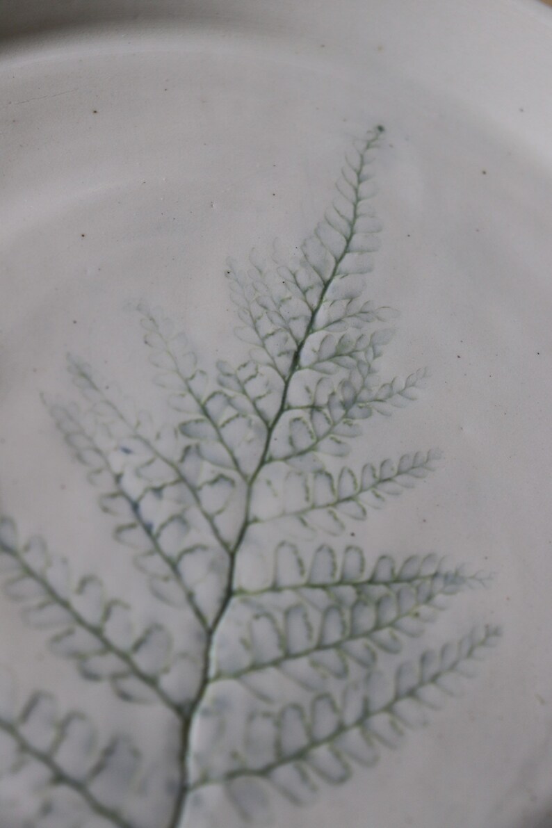Maidenhair Fern Plate - Fern Leaves - Porcelain - Pottery - Dinnerware ...