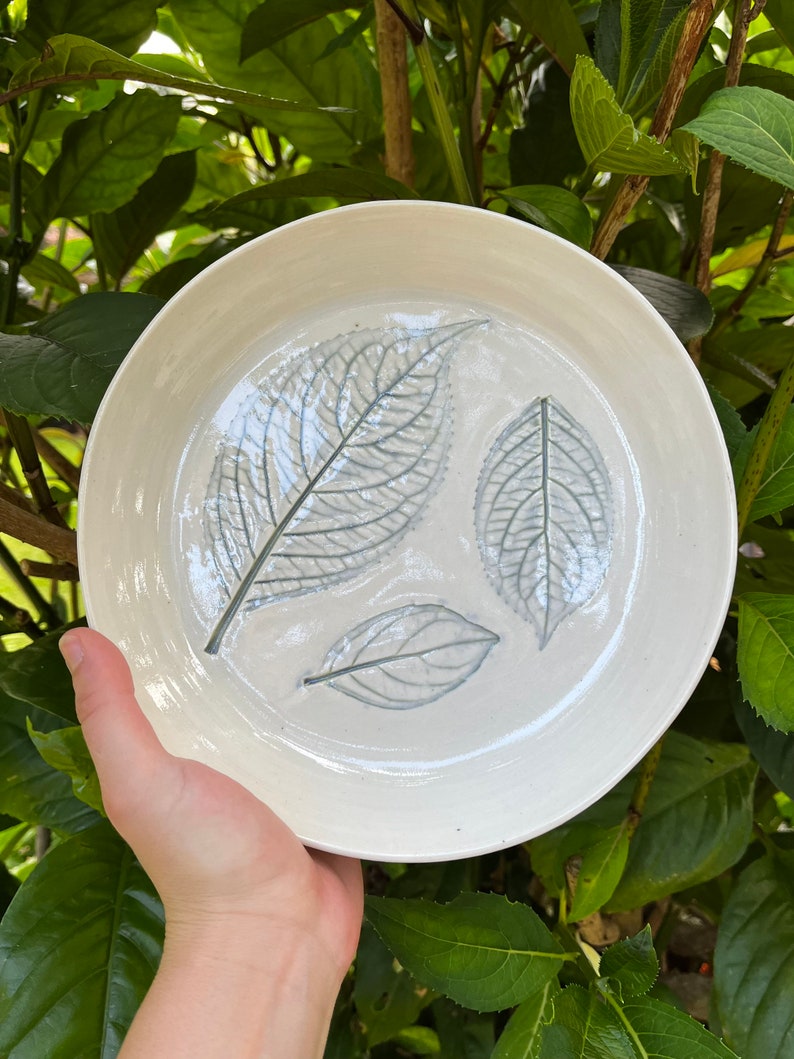 Leaf Print Plate - Leaf Print - Plate - Ceramic Plates - Pottery ...