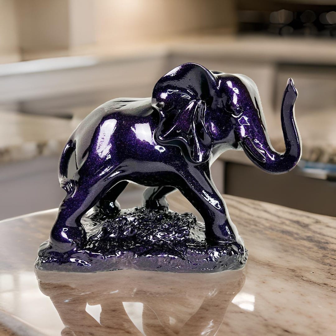 Hand-carved Eco Ivory Elephant Figurine - Whimsical Home Decor ...