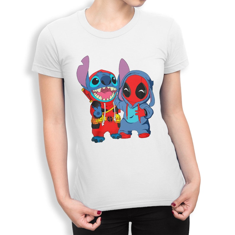 Deadpool and Stitch Friends T-shirt, 100% Cotton Tee (wr-137) - Etsy