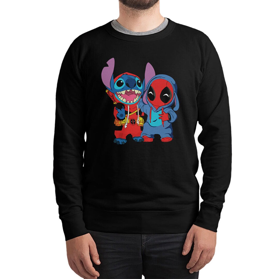 Deadpool and Stitch Friends Sweatshirt and Hoodie, Unisex Sizes (wr-137 ...