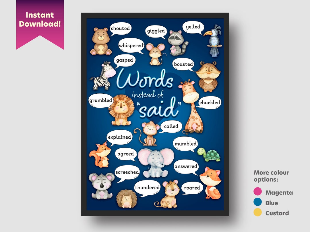 Words Instead of "said" - Improve Vocabulary - Etsy