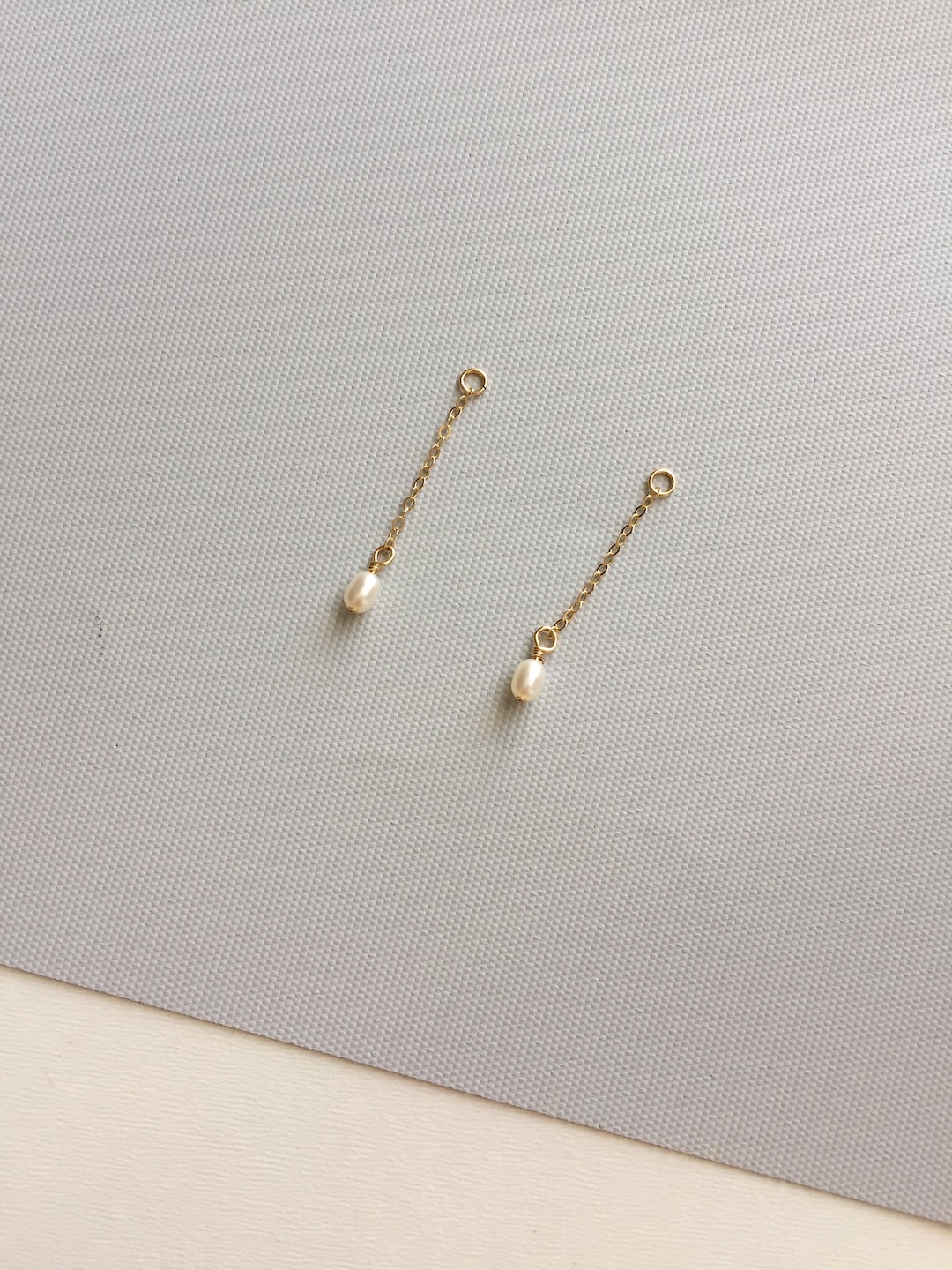 Tiny Pearl Drop Earring Jackets / Gold Filled Earring Charms / Mix and ...