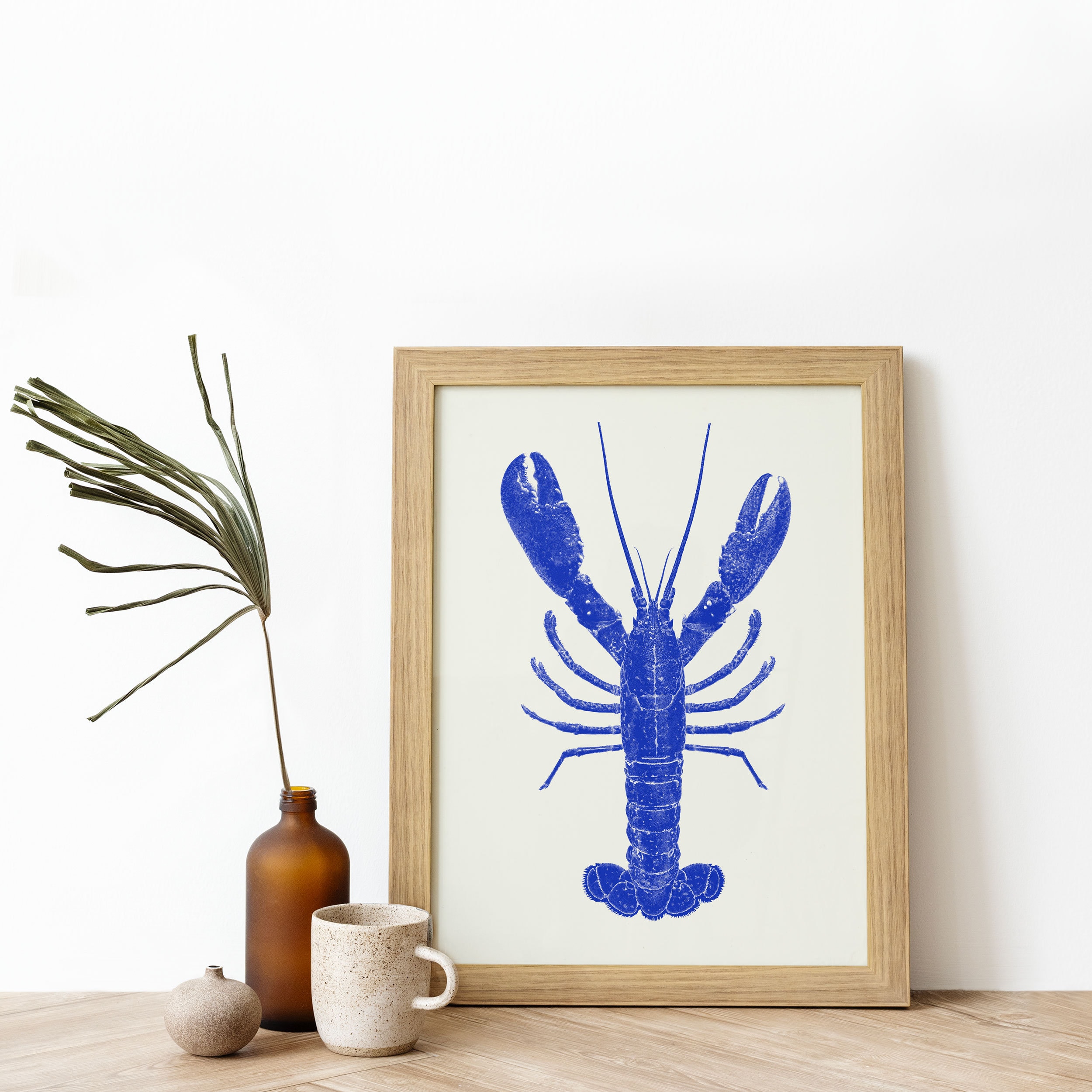 Breton LOBSTER Poster, Blue KLEIN Color, 12x16 Inch, Dot Drawing ...