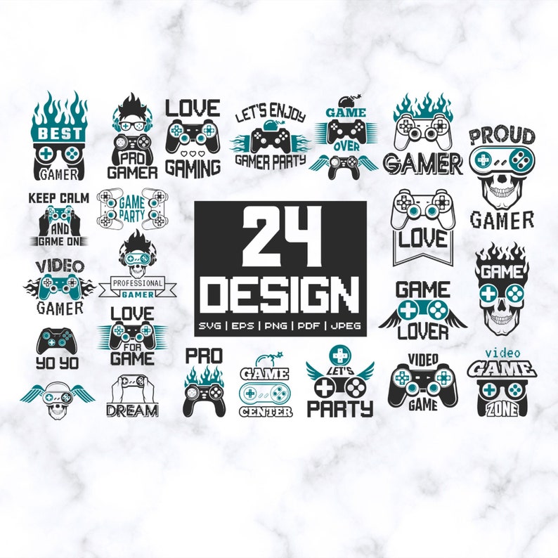 24 Gamer SVG Bundle, Crontroller SVG, Retro Gamer SVG, Video Game Svg ...