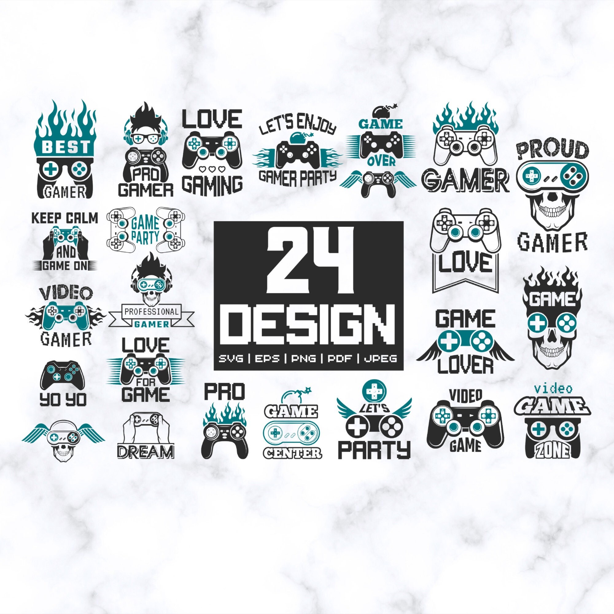 24 Gamer SVG Bundle, Crontroller SVG, Retro Gamer SVG, Video Game Svg ...