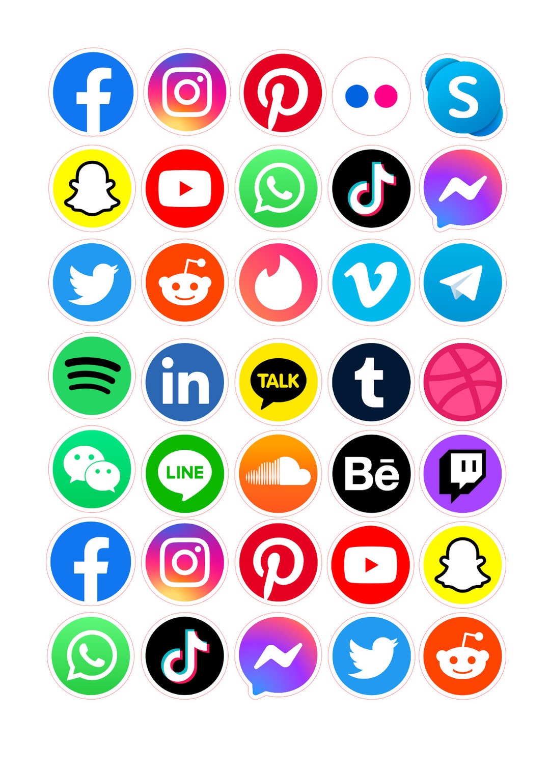 35x Social Media Stickers Label Stickers Personalized - Etsy