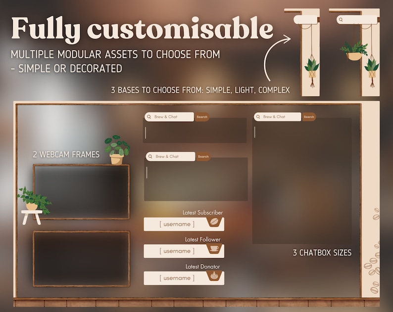 Animated Coffee Stream Pack | Twitch Stream Overlay Pack | Animated ...