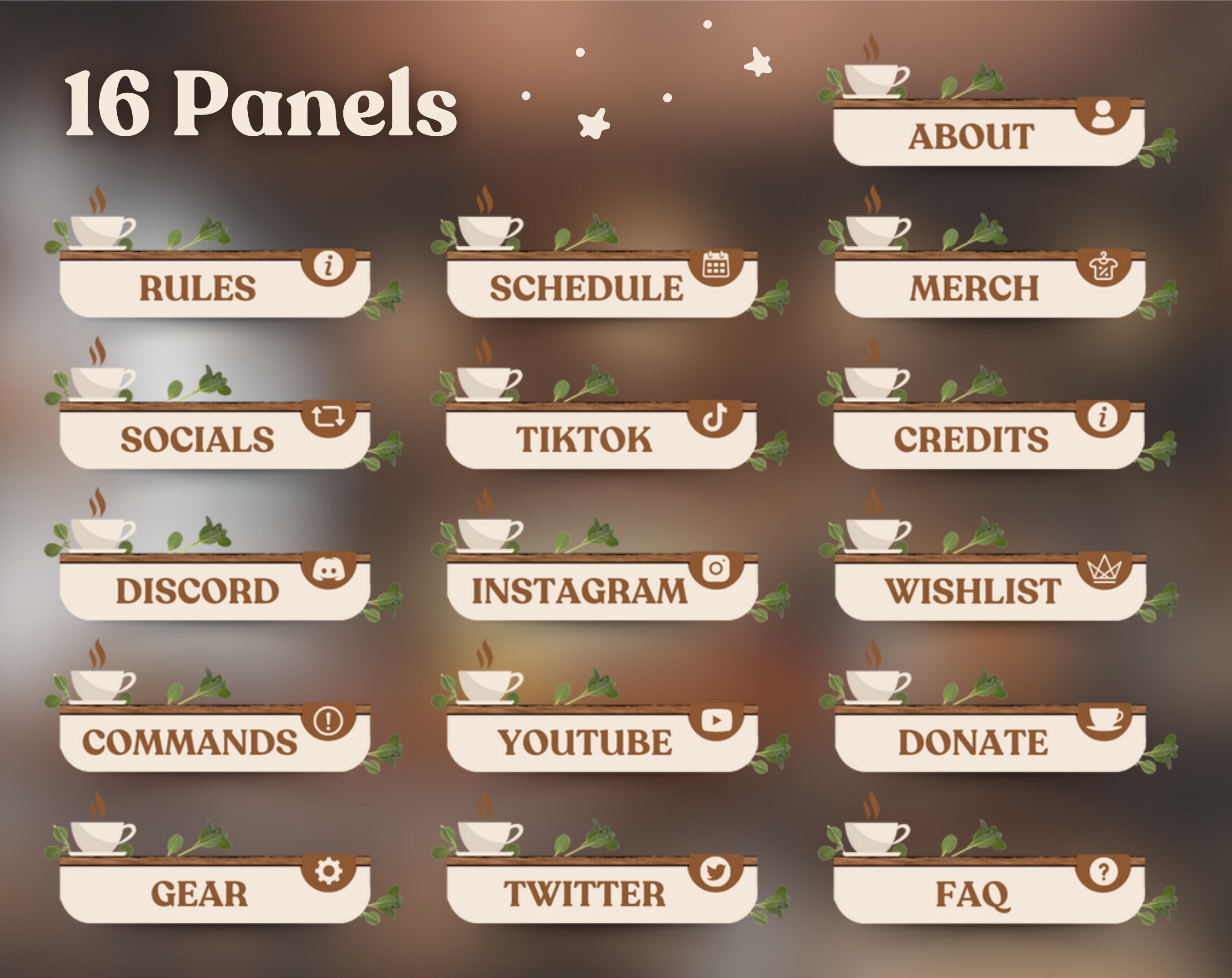 Animated Coffee Stream Pack | Twitch Stream Overlay Pack | Animated ...