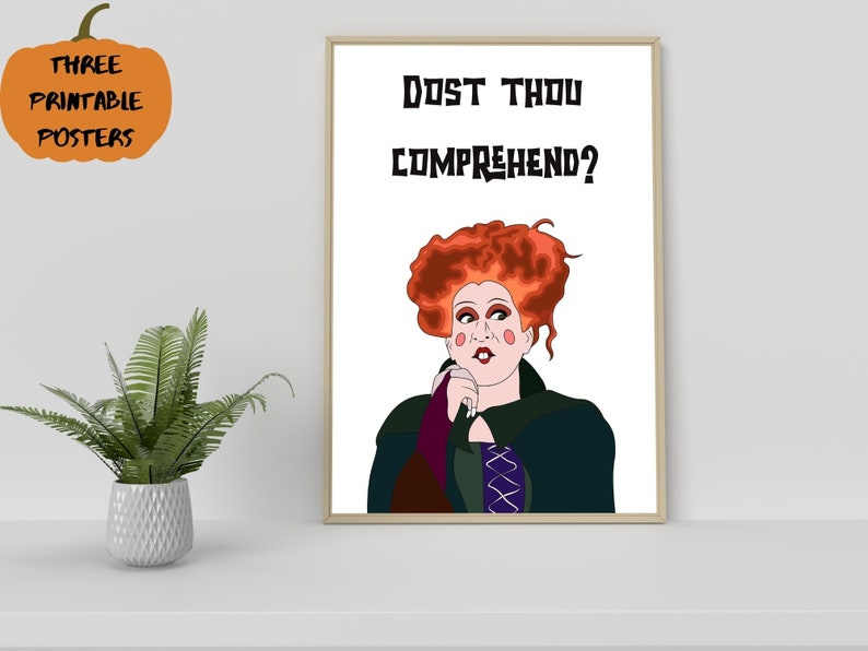 Printable Sanderson Sisters Halloween Wall Art Inspired by Hocus Pocus ...