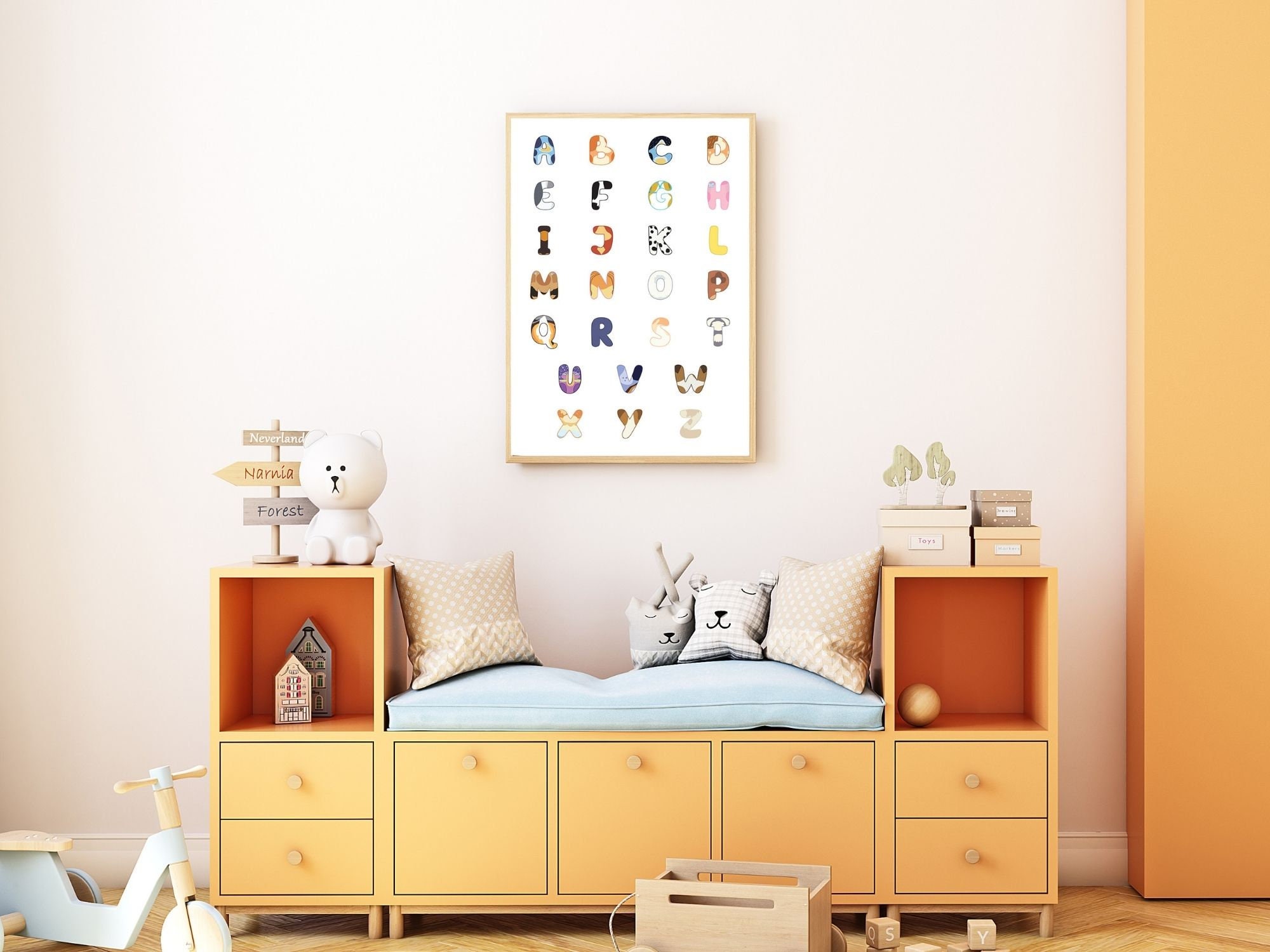 Printable Alphabet Poster Bluey Inspired for Kids Room | Nursery | Wall ...