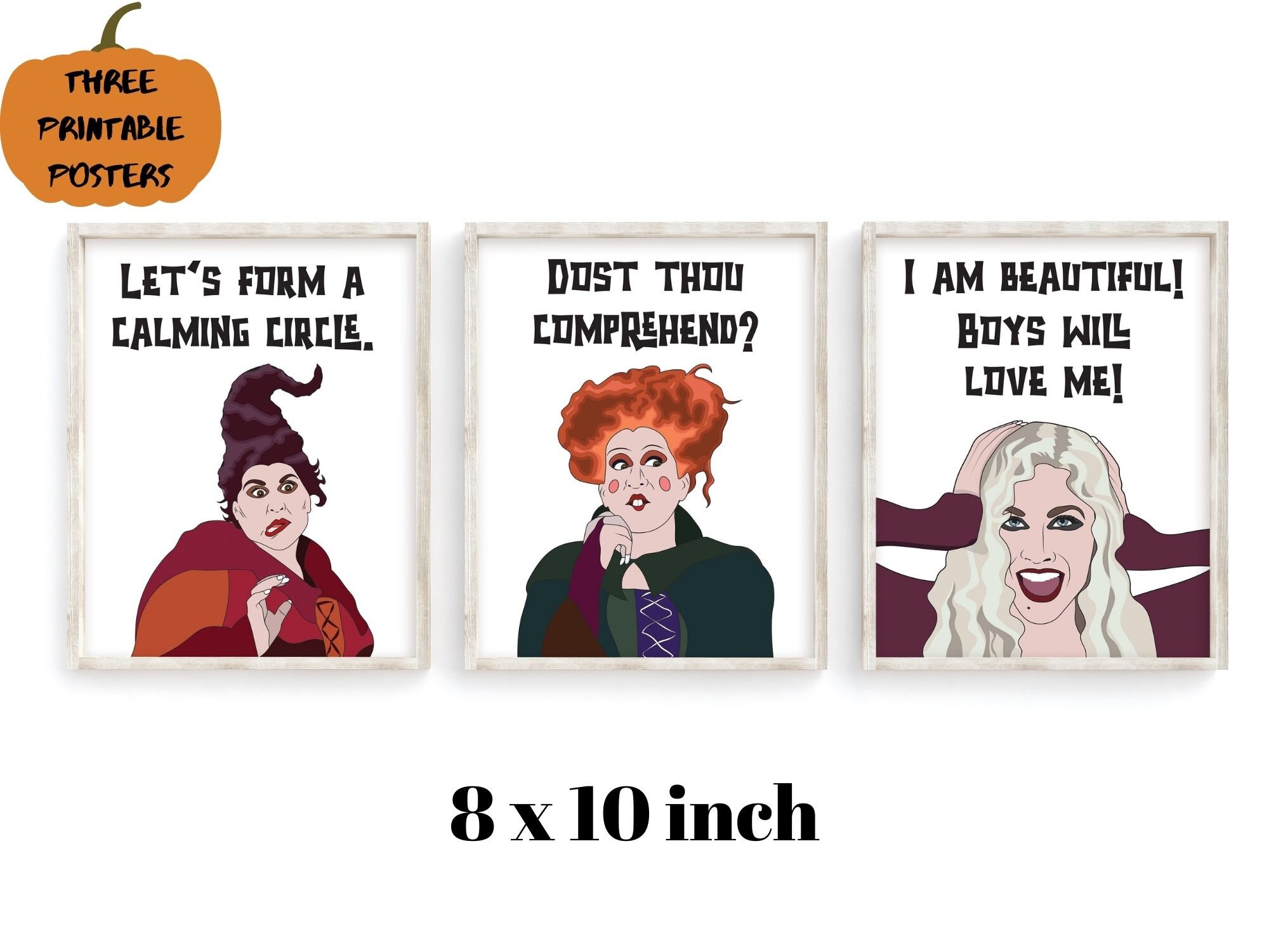 Printable Sanderson Sisters Halloween Wall Art Inspired by Hocus Pocus ...