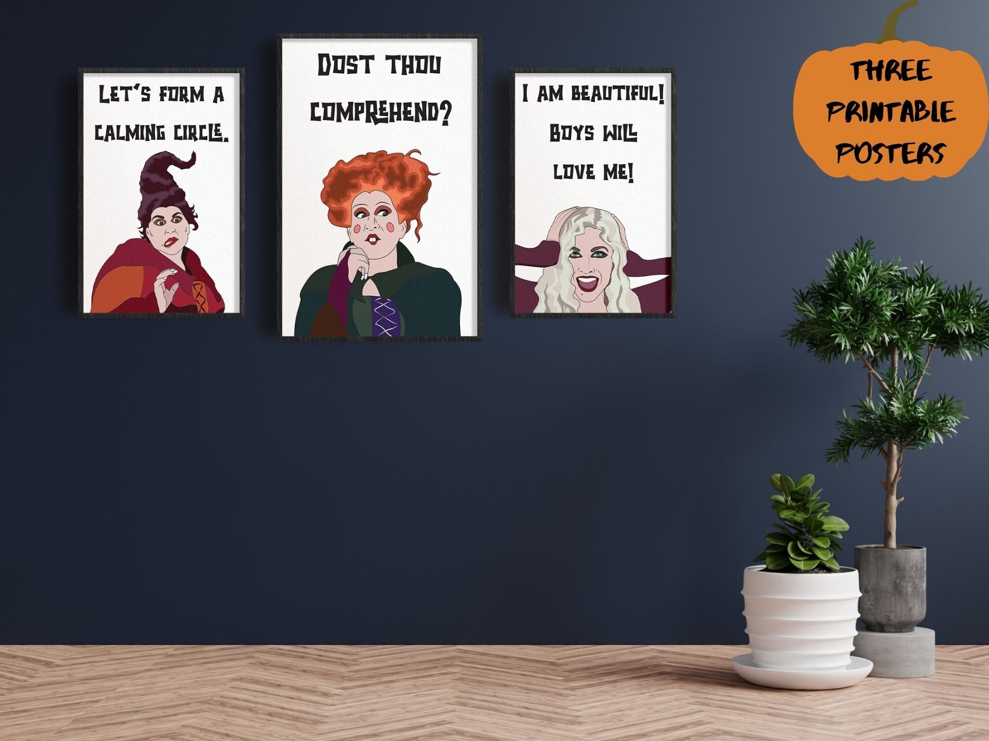 Printable Sanderson Sisters Halloween Wall Art Inspired by Hocus Pocus ...