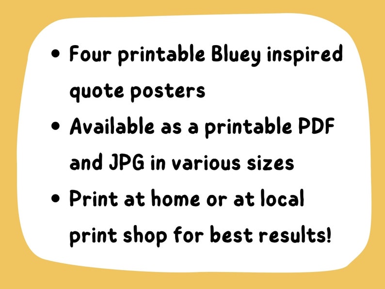 Bluey Inspired Printable Quote Artwork for Kids Room Nursery - Etsy