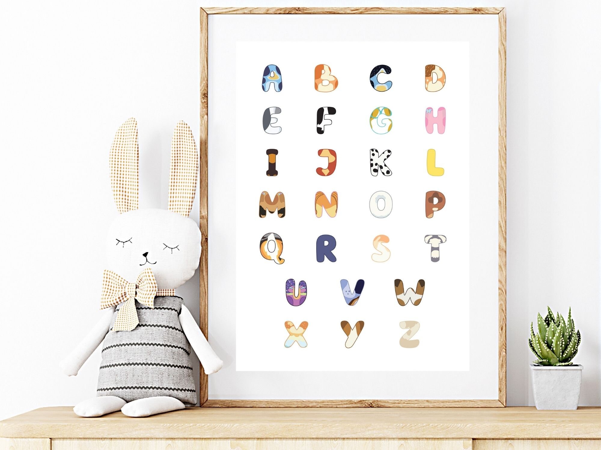 Printable Alphabet Poster Bluey Inspired for Kids Room - Etsy UK