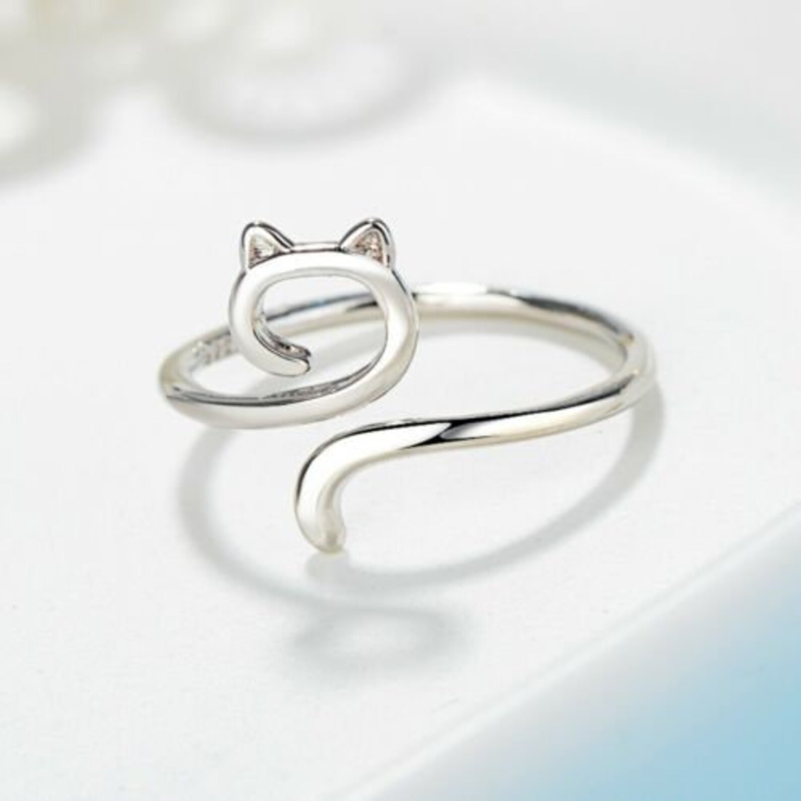 Best Seller 925 Sterling Silver Plt Cute Cat Kitty Adjustable - Etsy UK