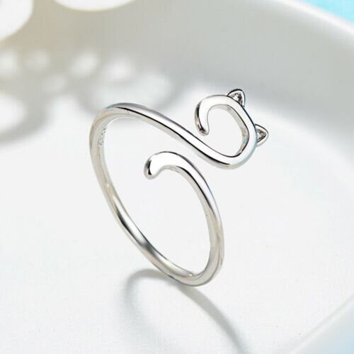 Best Seller 925 Sterling Silver Plt Cute Cat Kitty Adjustable - Etsy UK