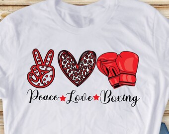 Peace Love Boxing SVG File - Etsy