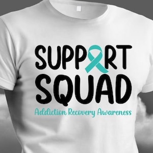 Addiction Recovery Awareness Svg Png, Support Squad Svg, Teal Ribbon ...