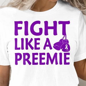 Prematurity Awareness Svg Png, Fight Like a Preemie Svg, Purple Ribbon ...