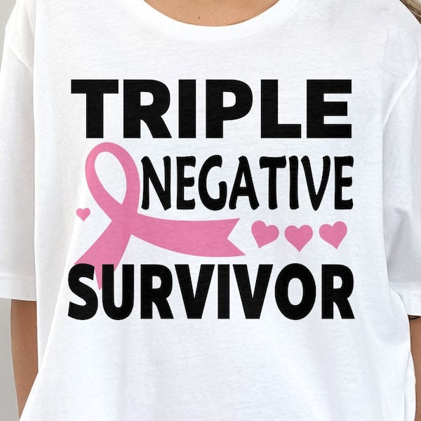 Triple Negative Survivor Svg - Etsy