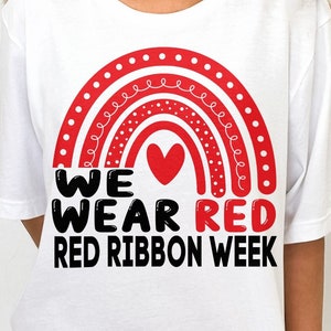 Red Ribbon Week Svg Png, We Wear Red Svg, Drug Free Svg, Red Ribbon ...