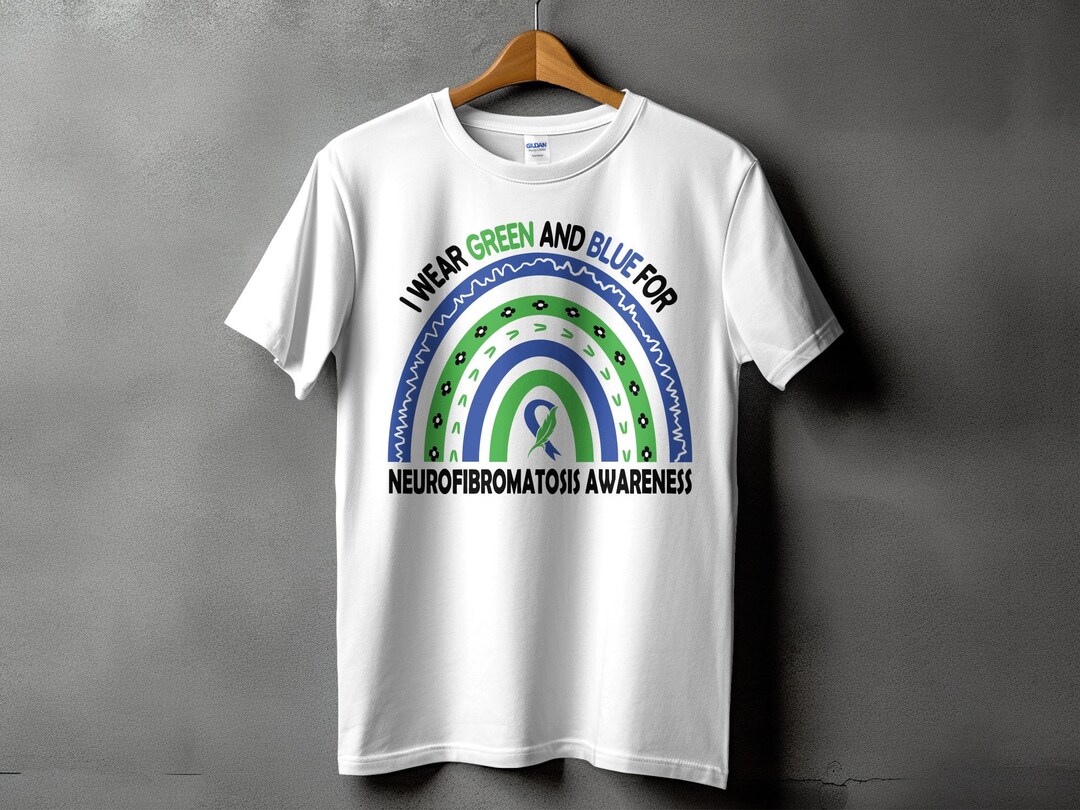 Neurofibromatosis Awareness Svg Png, I Wear Green and Blue Rainbow Png ...